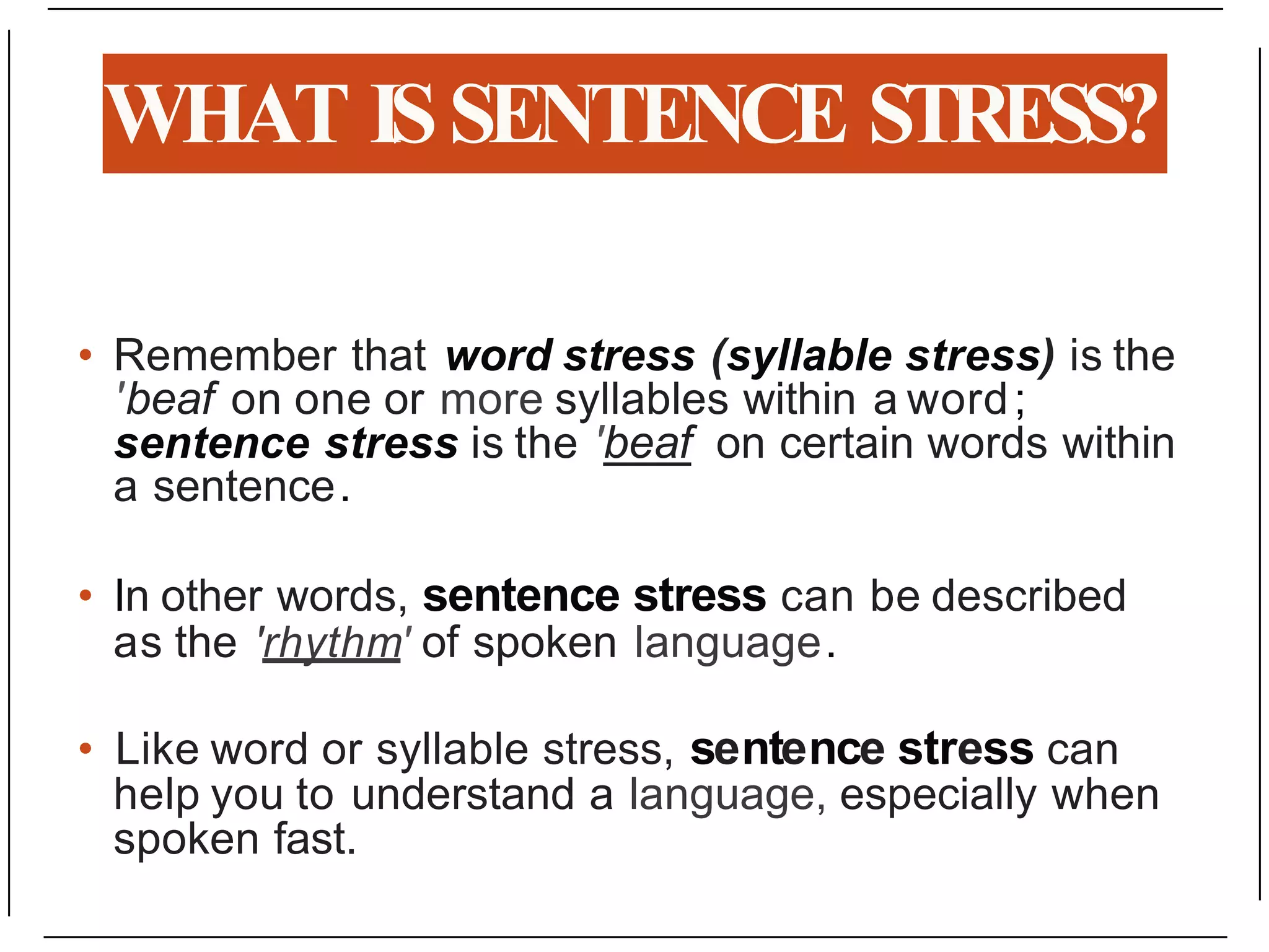 Sentence stress | PPTX