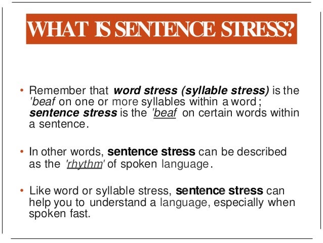 Sentence Stress sentence-stress