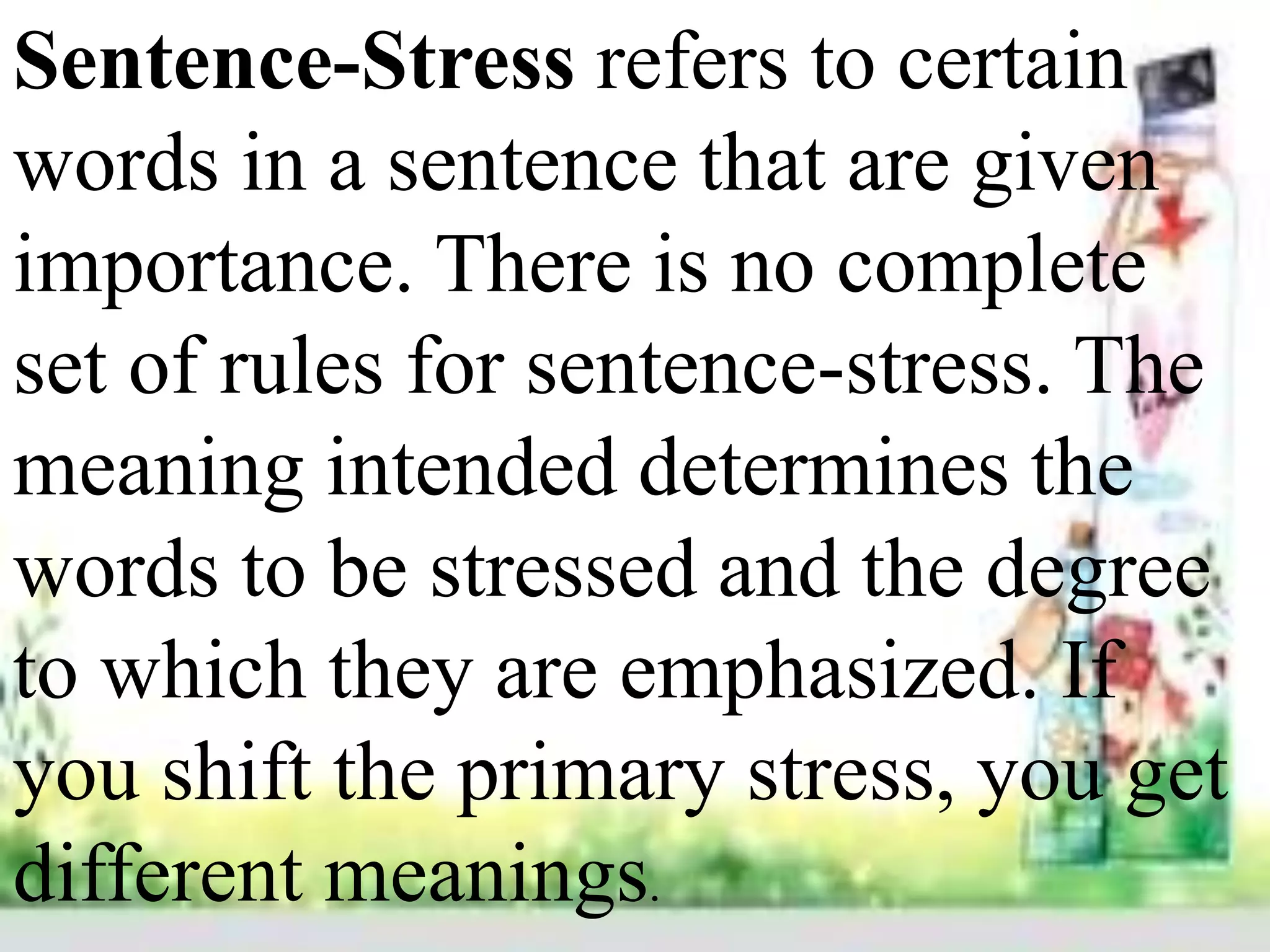 Sentence stress and intonation | PPTX