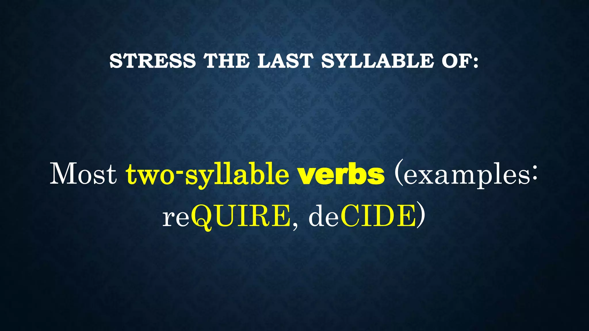 Sentence stress & word stress | PPTX