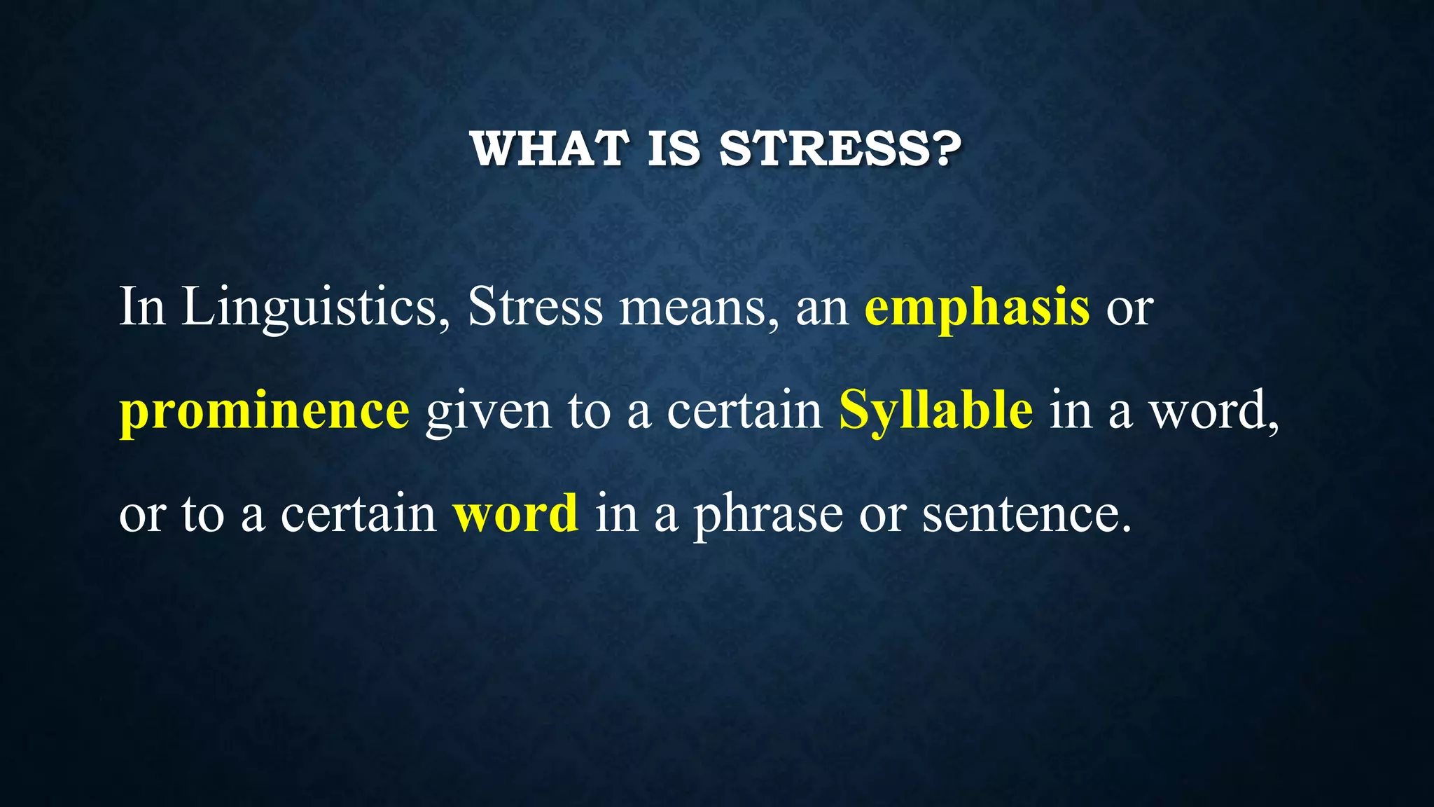 Sentence stress & word stress | PPTX