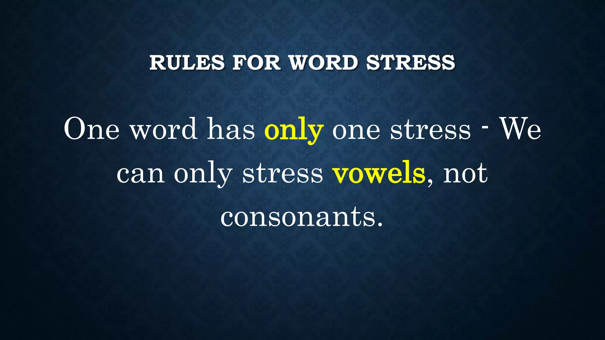 Sentence stress & word stress | PPTX