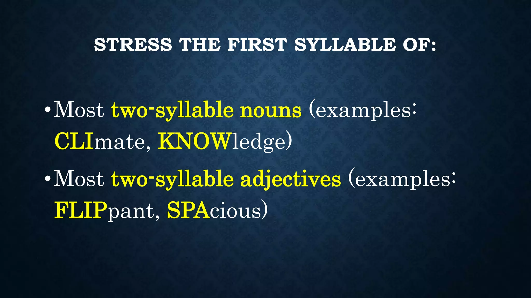Sentence stress & word stress | PPTX