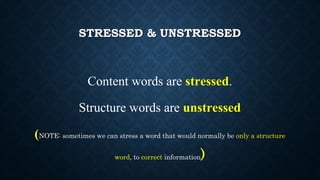 Sentence stress & word stress | PPTX