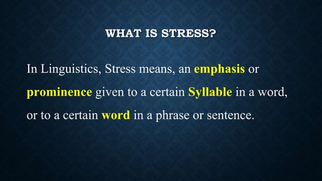 Sentence stress & word stress | PPTX