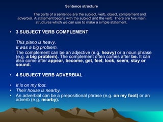 Sentence structure | PPS