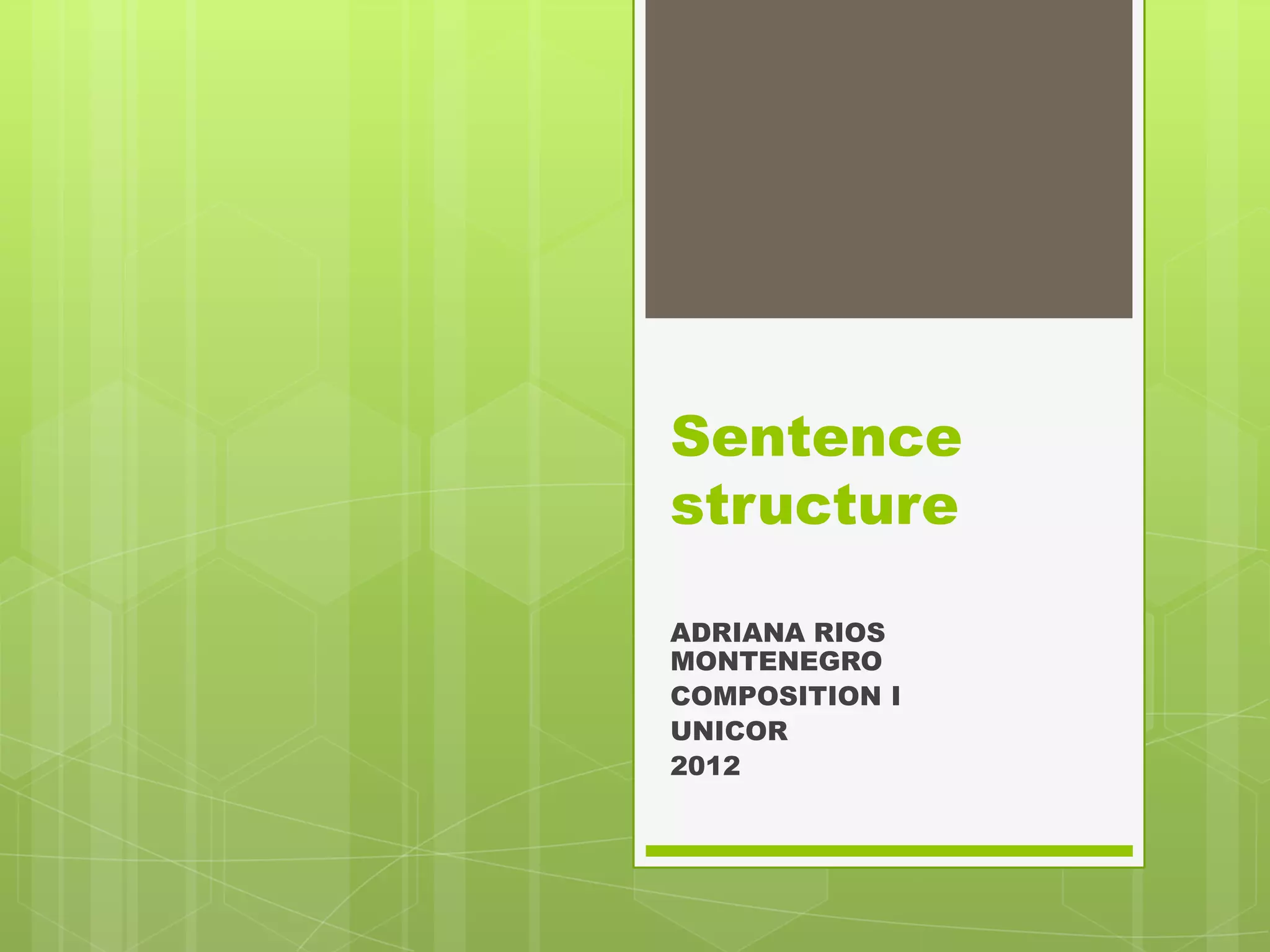 Sentence structure | PPT