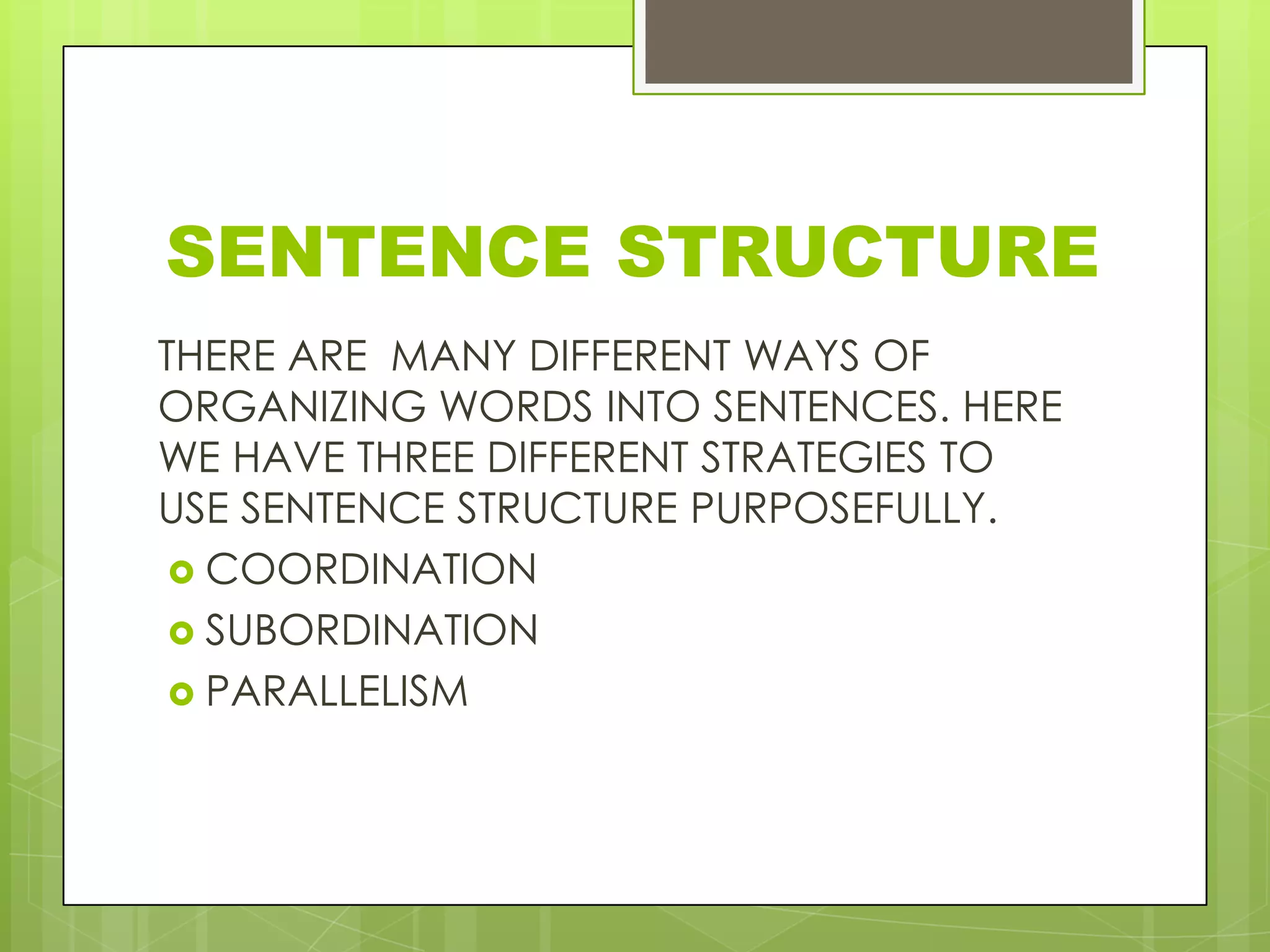 Sentence structure | PPT