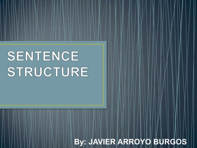 Sentence structure | PPT