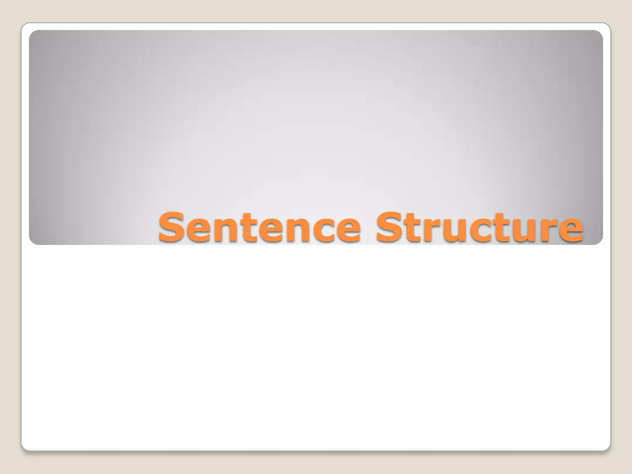 Sentence structure | PPT