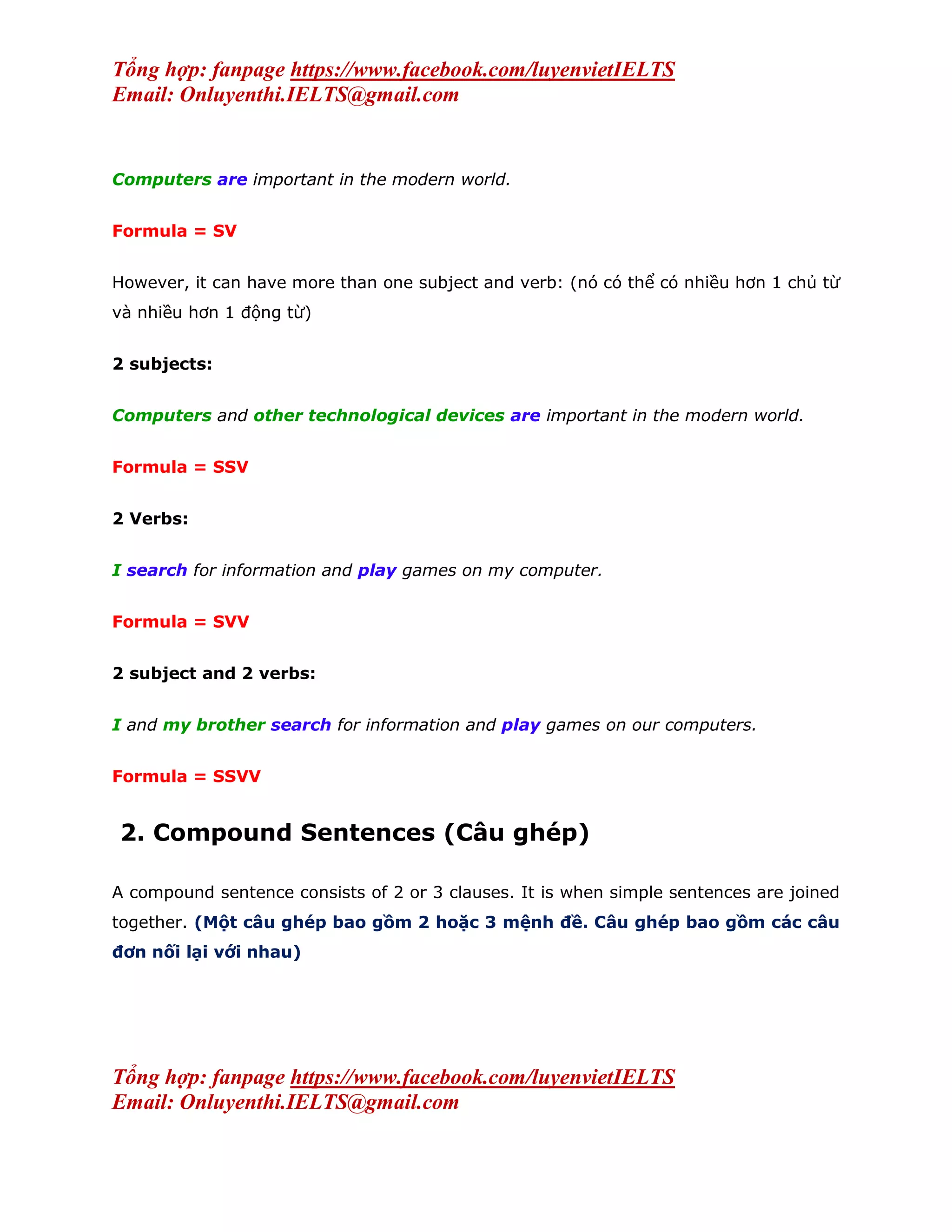 Sentence structure | PDF