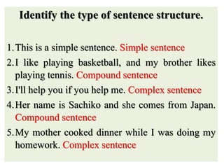 Sentence structure | PPTX