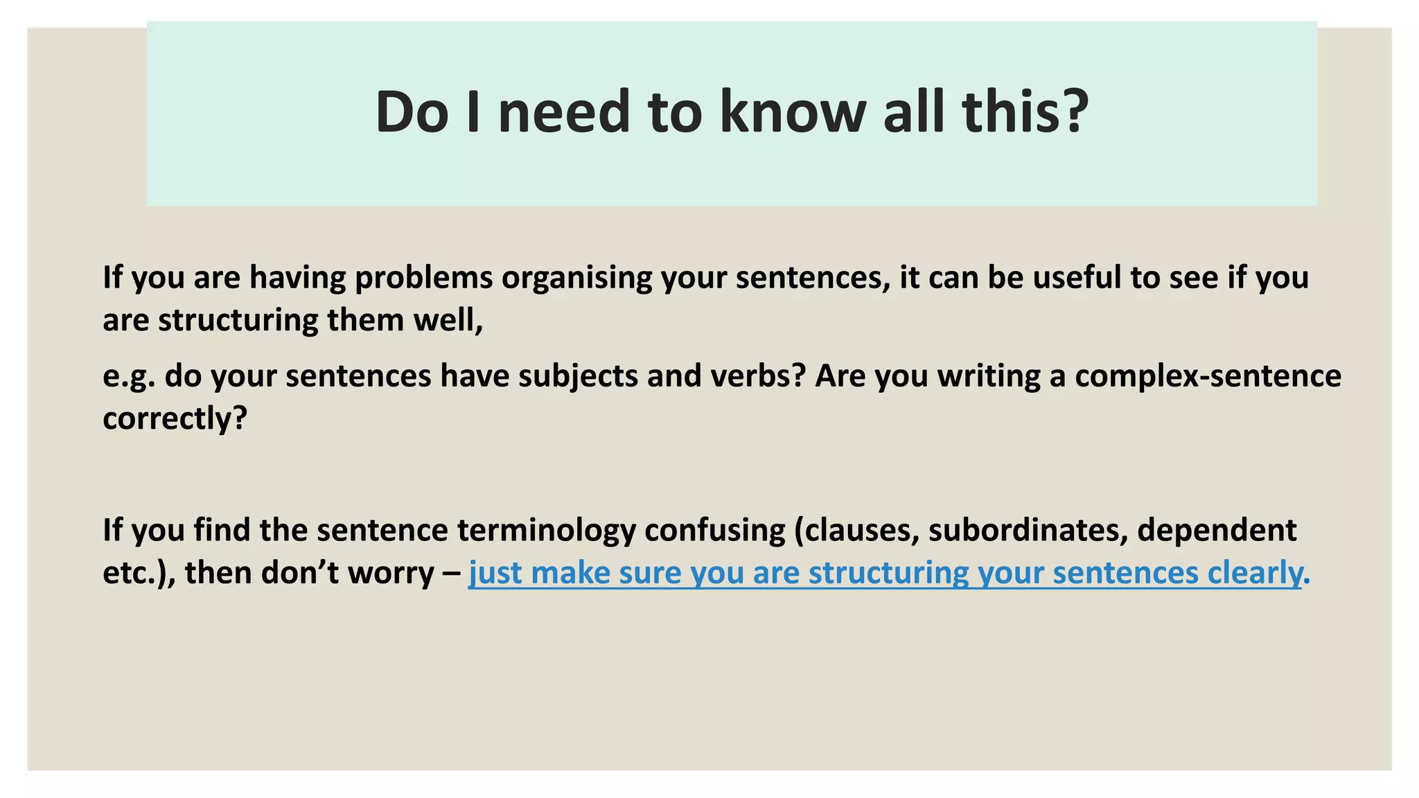 Sentence structure | PPT | Free Download