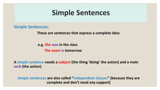Simple Sentence Structure