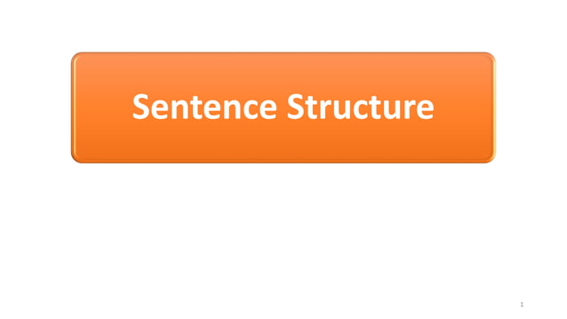 Sentence structure | PPT