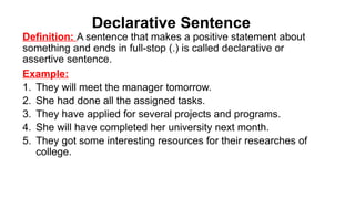 the structure of sentence based on the structure | PPTX