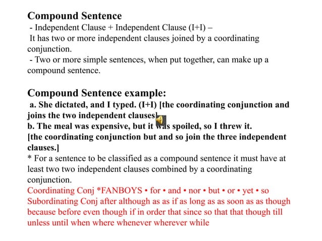Sentence Structure, Simple, complex, etc ppt | PPTX