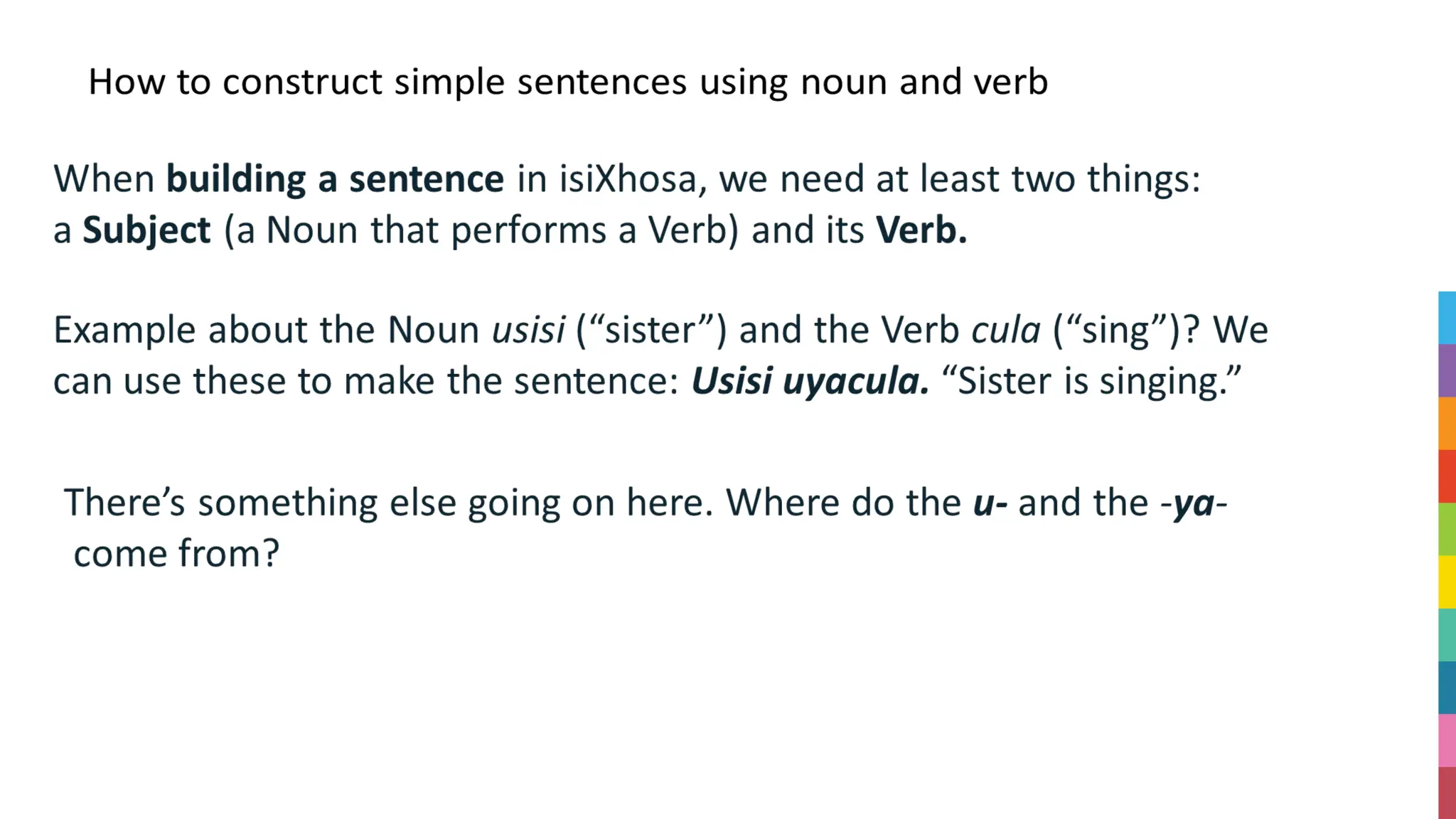 Sentence Structure- isixhosa powerpoint stadio | PPTX
