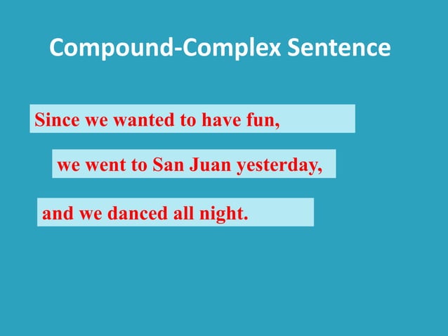 Sentence structure from simple, complex, compound | PPT