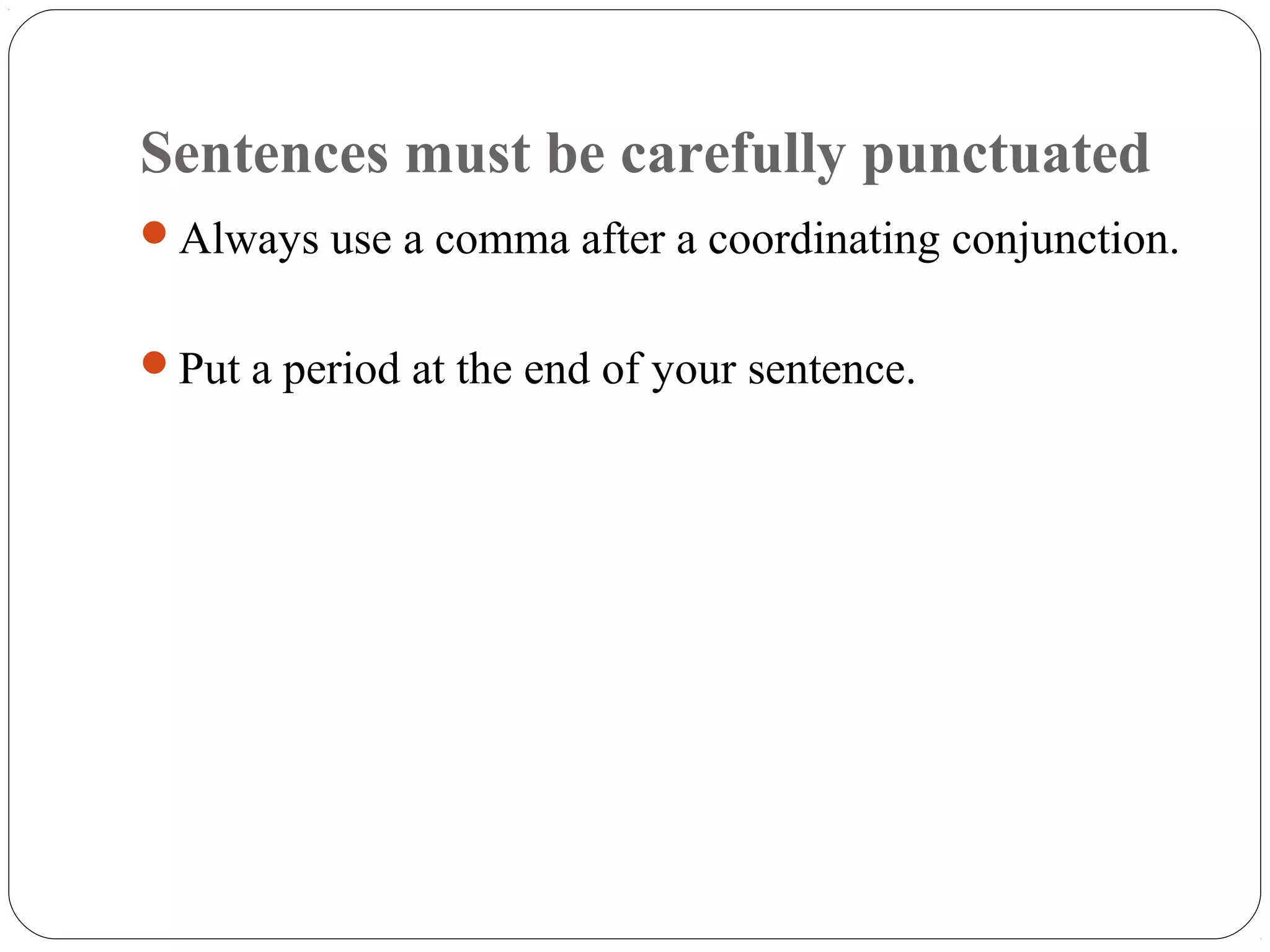 Sentence structure and capitalization | PPT