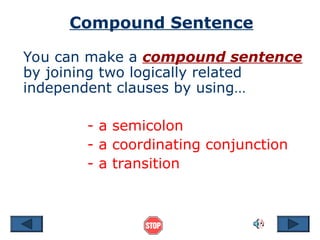 Sentence structure and conjunction .ppt