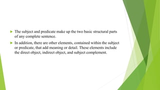 Sentence structure | PPTX | Programming Languages | Computing