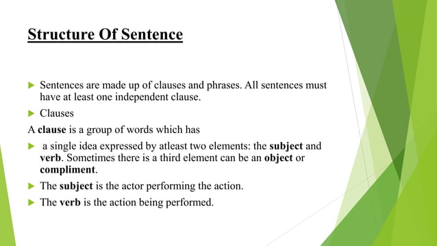 Sentence structure | PPTX | Programming Languages | Computing