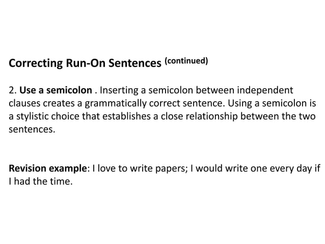 Sentence structure II (run-on, comma splice, fragment) | PPTX