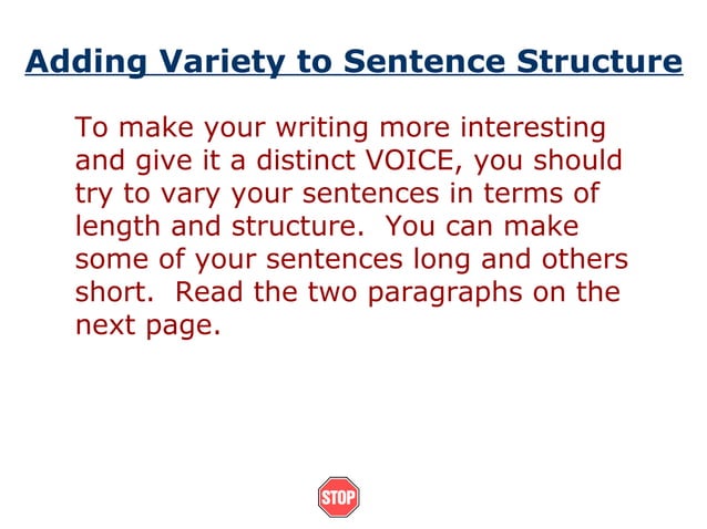 Sentence structure powerpoint | PPT