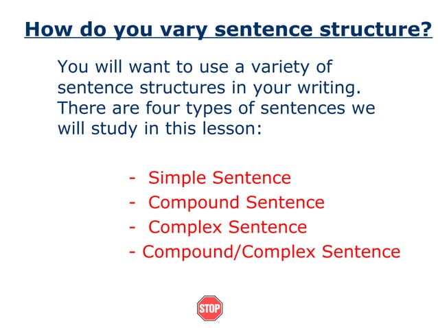 Sentence structure powerpoint | PPT