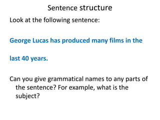 Sentence structure presentation | PPTX