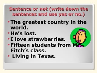 Sentence structure review | PPT