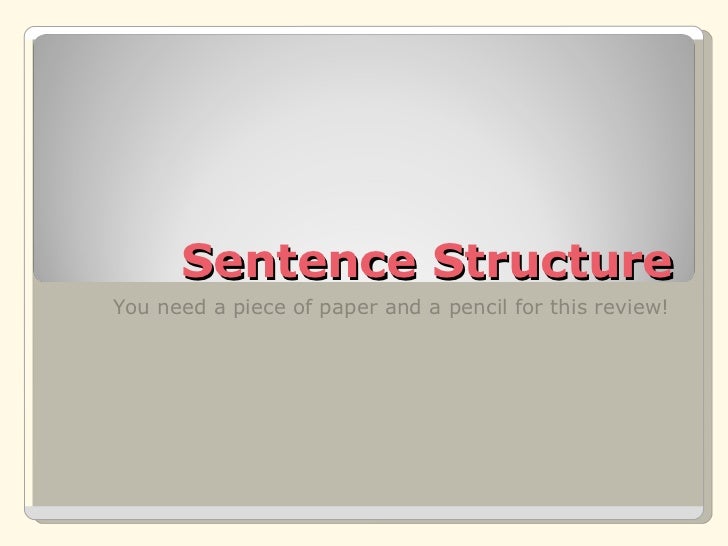 Sentence Structure Review sentence-structure-review