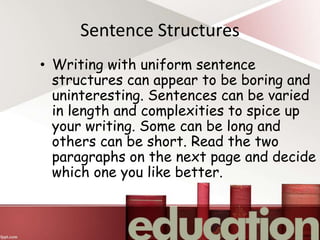 Sentence structure In English Language. [Forms] | PPTX