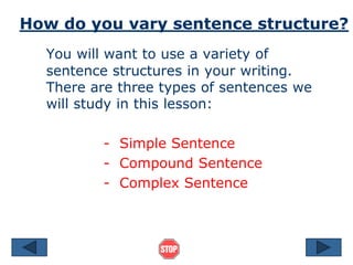 SENTENCE STRUCTURE | PPT