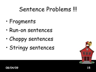 Sentence Structure, Sentence Problems, Transitions And Punctuation | PPT