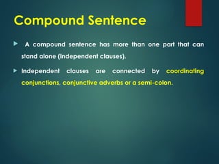The elements of sentence structure types | PPTX