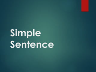 The elements of sentence structure types | PPTX