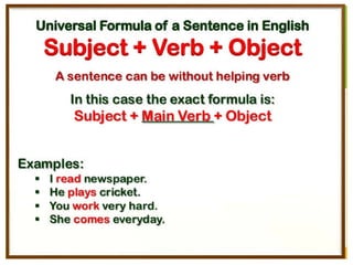 Sentence structure &parts of sentence | PDF