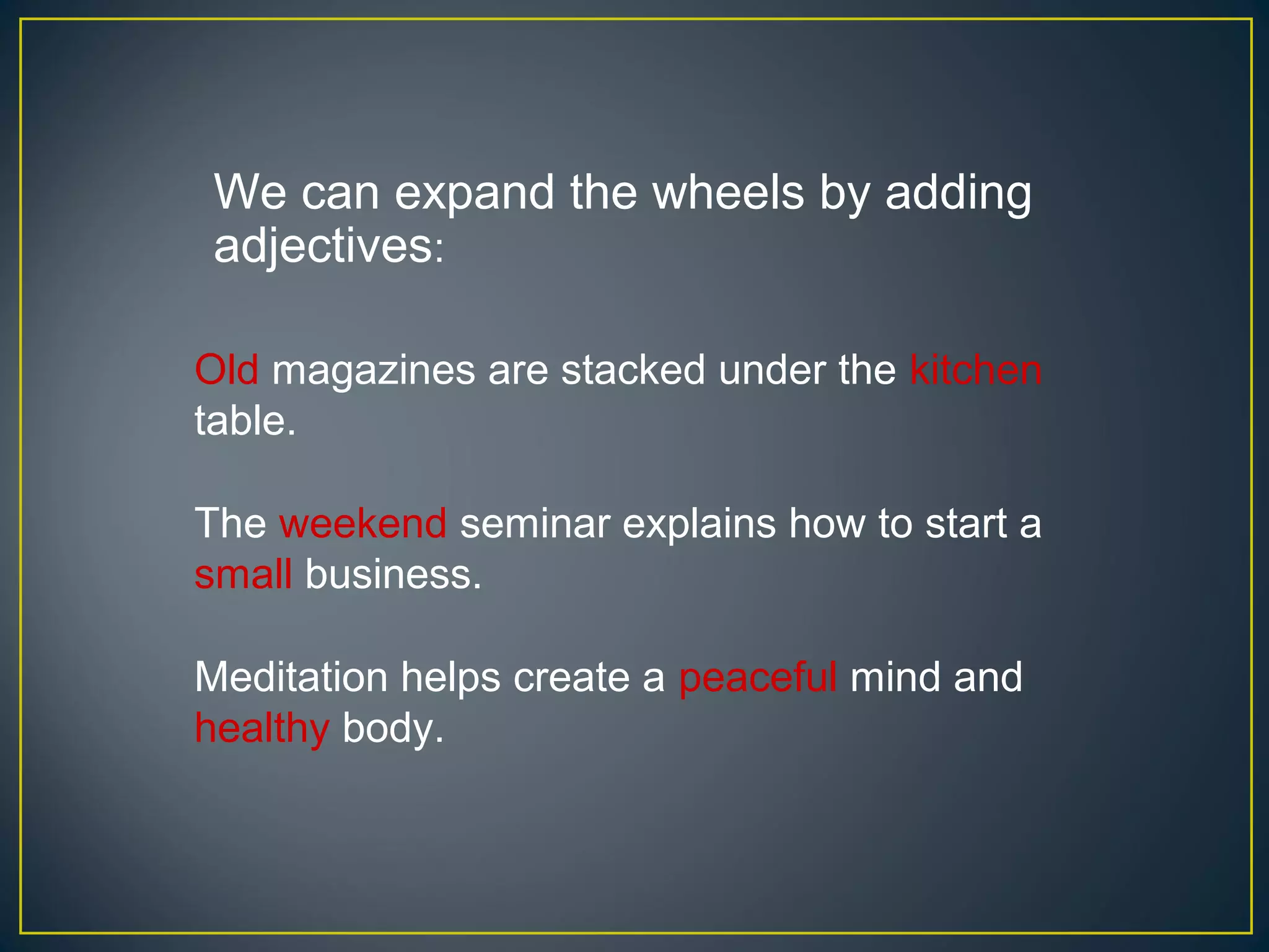 Sentence Structure Using a Bike Metaphor | PPT