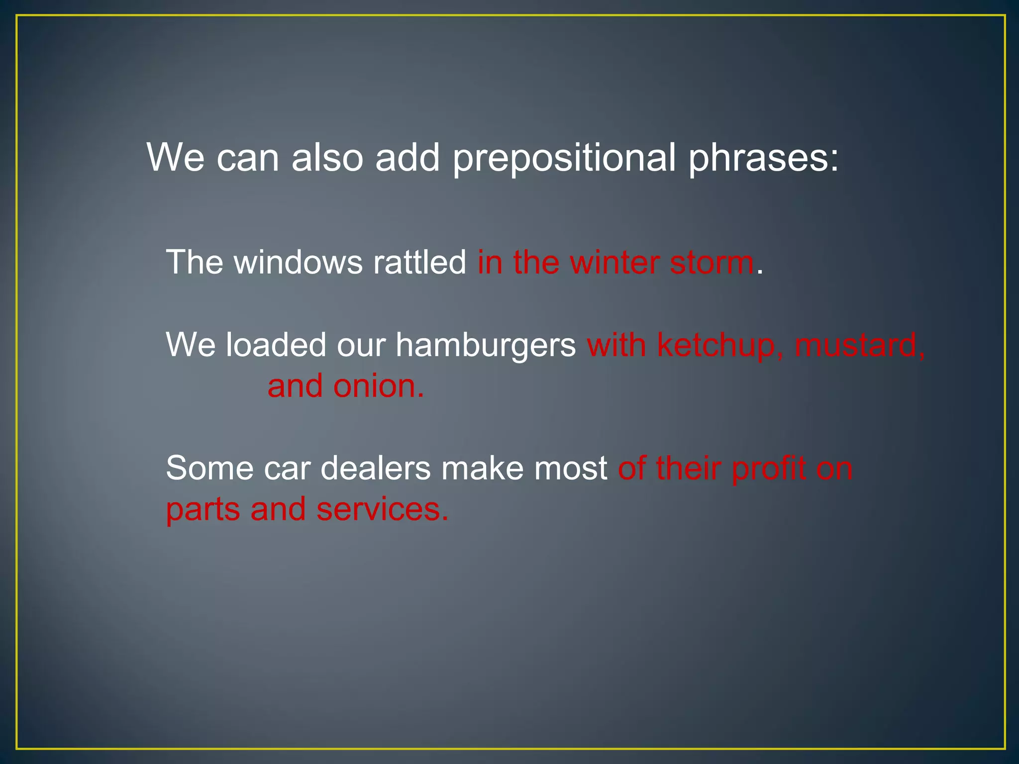 Sentence Structure Using a Bike Metaphor | PPT