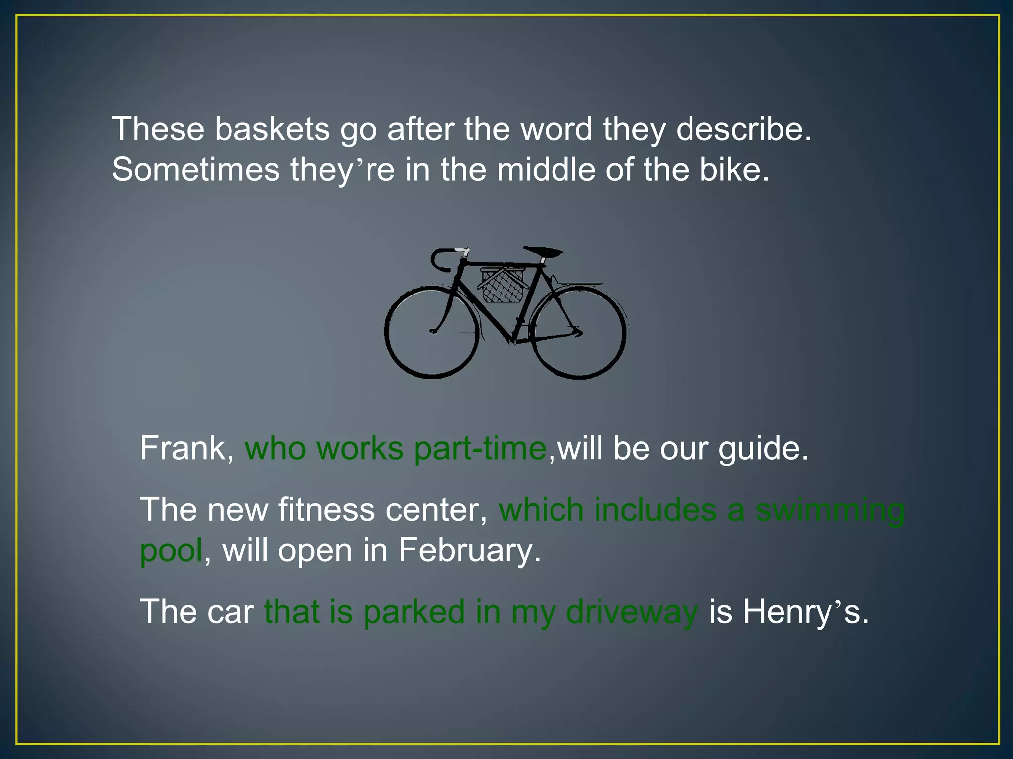 Sentence Structure Using a Bike Metaphor | PPT