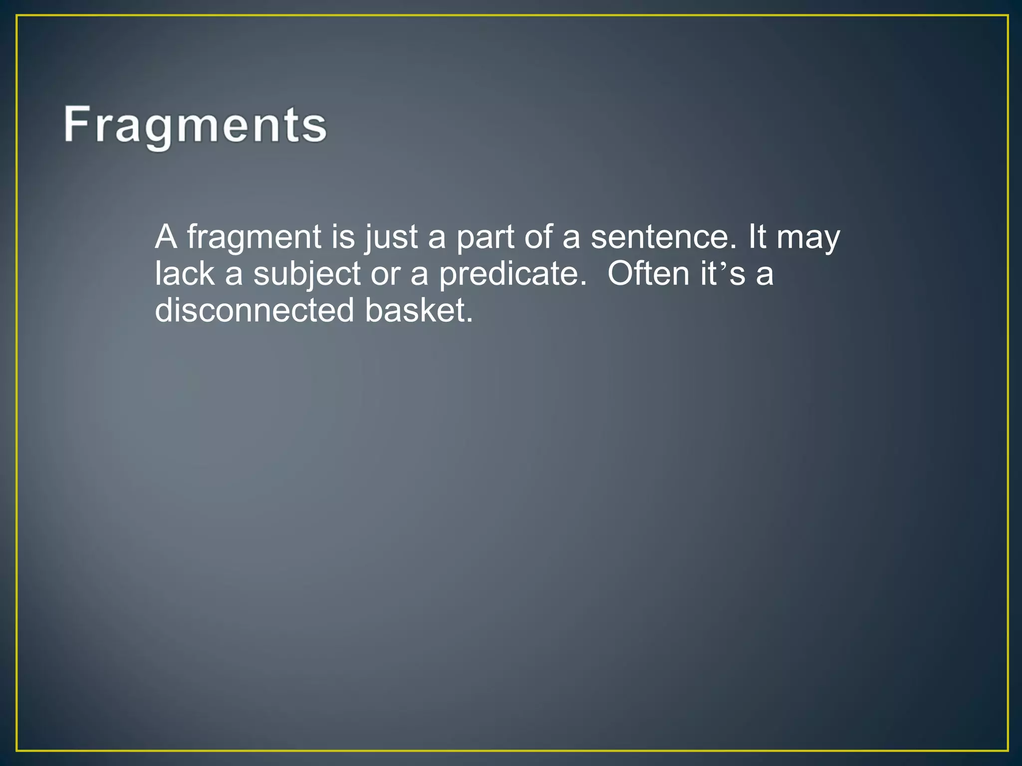 Sentence Structure Using a Bike Metaphor | PPT