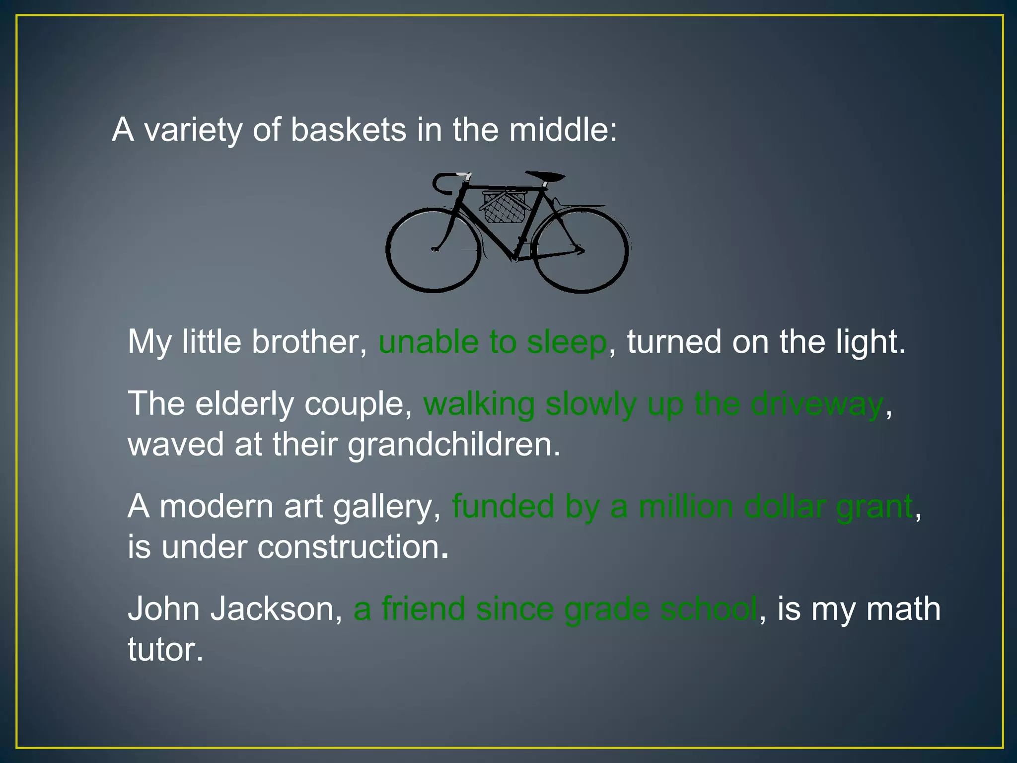 Sentence Structure Using a Bike Metaphor | PPT