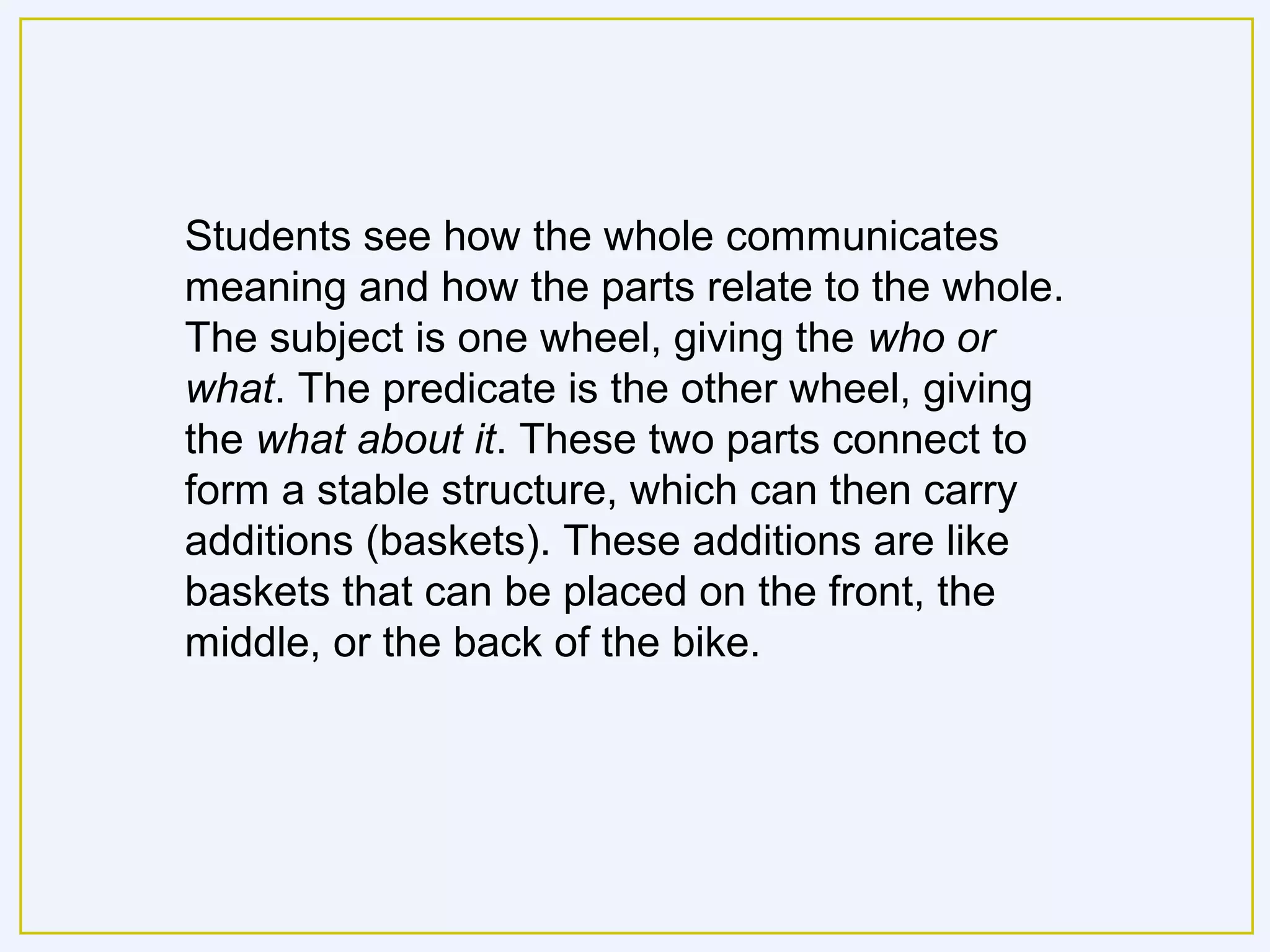 Sentence Structure Using a Bike Metaphor | PPT