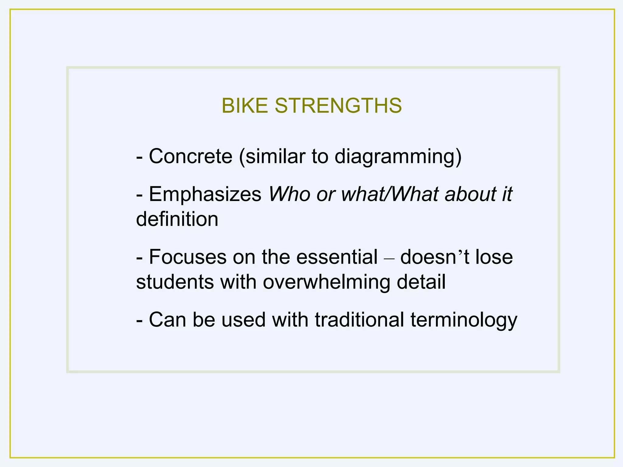 Sentence Structure Using a Bike Metaphor | PPT