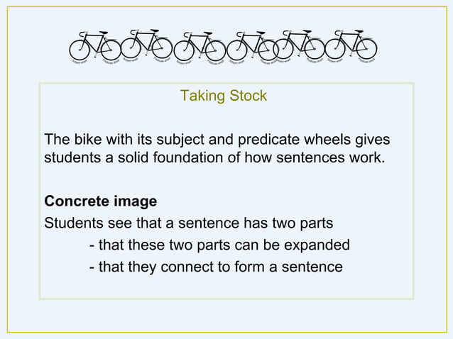 Sentence Structure Using a Bike Metaphor | PPT