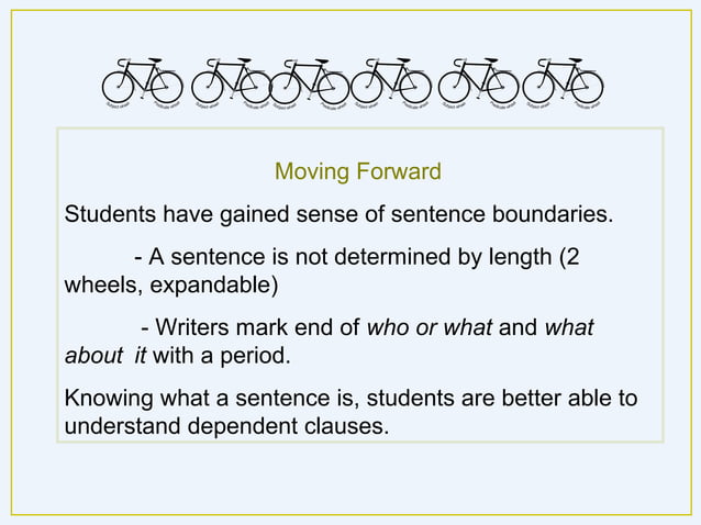 Sentence Structure Using a Bike Metaphor | PPT