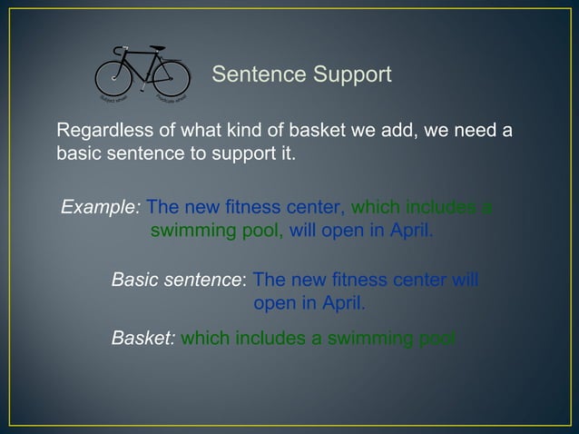 Sentence Structure Using a Bike Metaphor | PPT