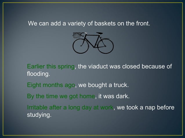 Sentence Structure Using a Bike Metaphor | PPT